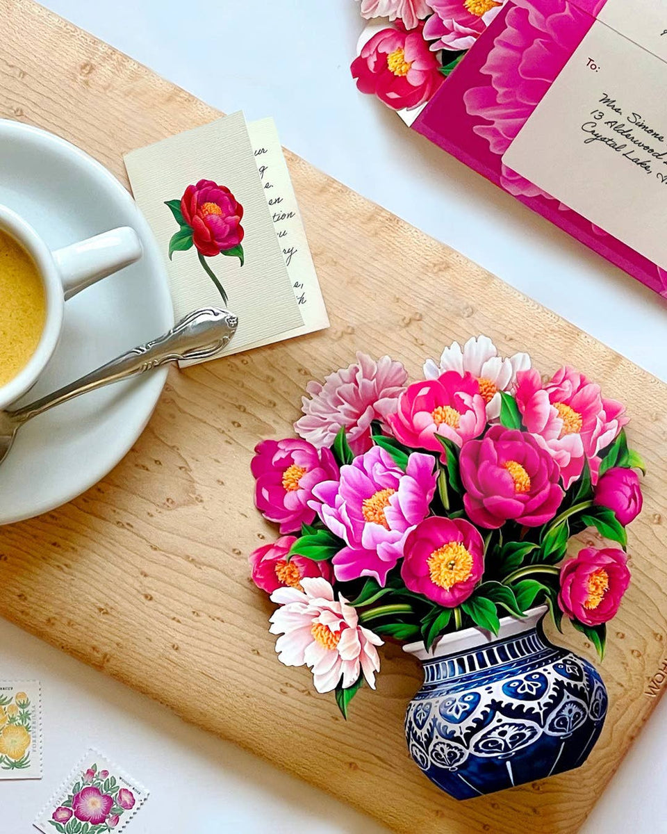 Mini Peony Paradise Pop-Up Greeting Card – Jules Enchanting Gifts