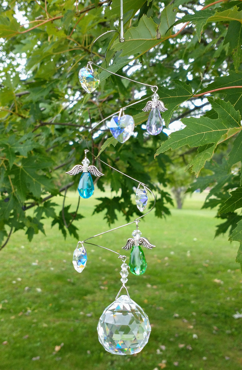Spiral Mobile Crystal Angels - Pastel Colors – Jules Enchanting Gifts