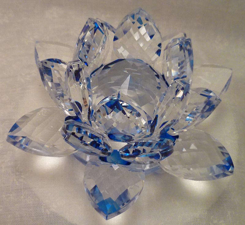 Small Blue Crystal Lotus with 30mm Crystal Ball – Jules Enchanting Gifts